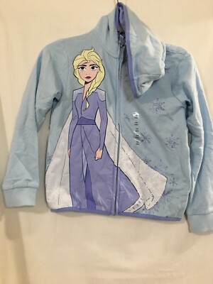 New Disney Store Frozen Elsa Hoodie Jacket Sweatshirt Girl 7/8 | eBay