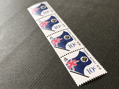 Hong Kong 1987, 10¢ British Hong Kong Flag 英屬香港旗, Strip of 4, SG: HK ...
