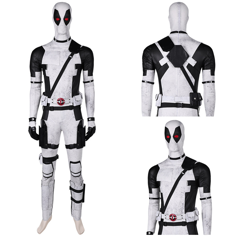 X Force Deadpool Costume White Jumpsuit Outfit Wade Wilson Deadpool