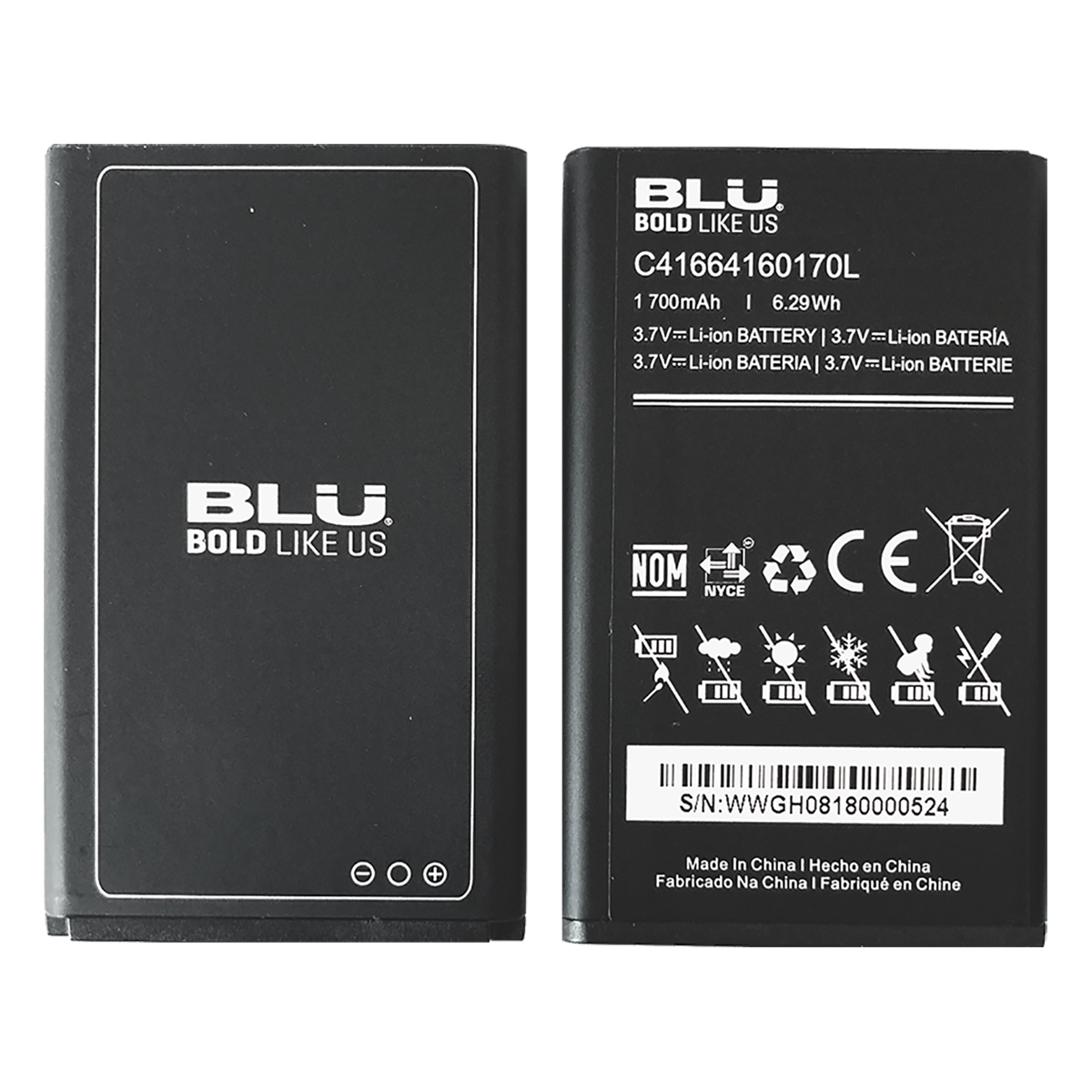 BLU Flash F010 Original OEM BLU battery C41664160170L 1700mAh 6.29Wh US ...