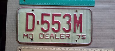 License Plate, Missouri, 1975, Dealer, D- 553 M | eBay