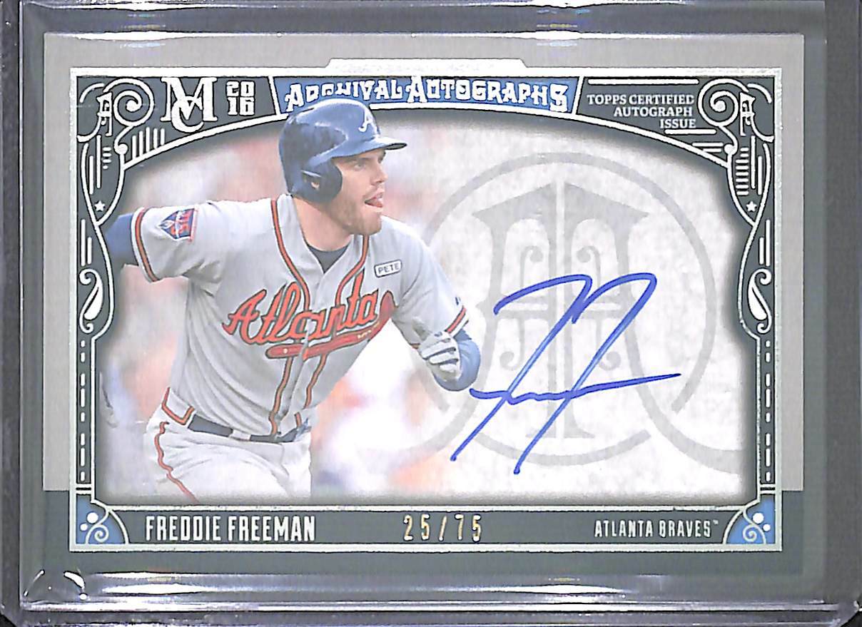 2016 Topps Museum Archival Autograph #AA-FF Freddie Freeman No 25 of 75 ...