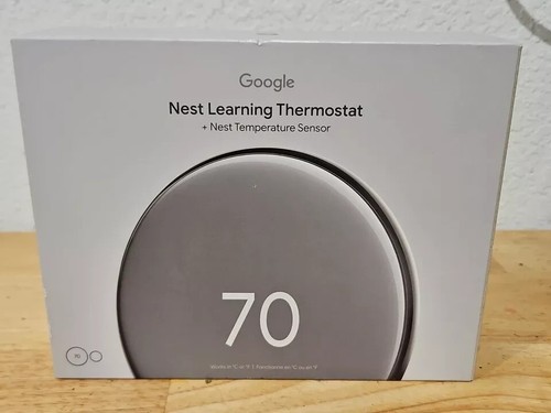 Google Nest Learning Thermostat 4th Gen +Temperature Sensor Polished ...