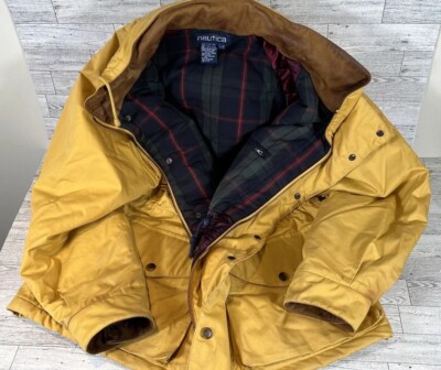 Nordica Men’s Yellow Ski Jacket Coat Full Zip Hooded Leather Winter ...