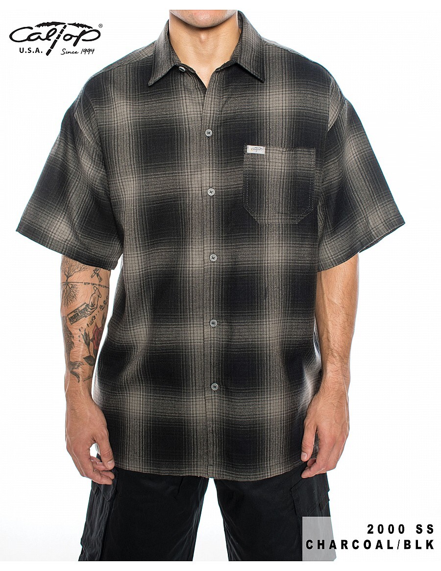 CALTOP OLD SCHOOL FLANNEL VETERANO SHORTSLEEVE SHIRT PLAID SM-5X ...