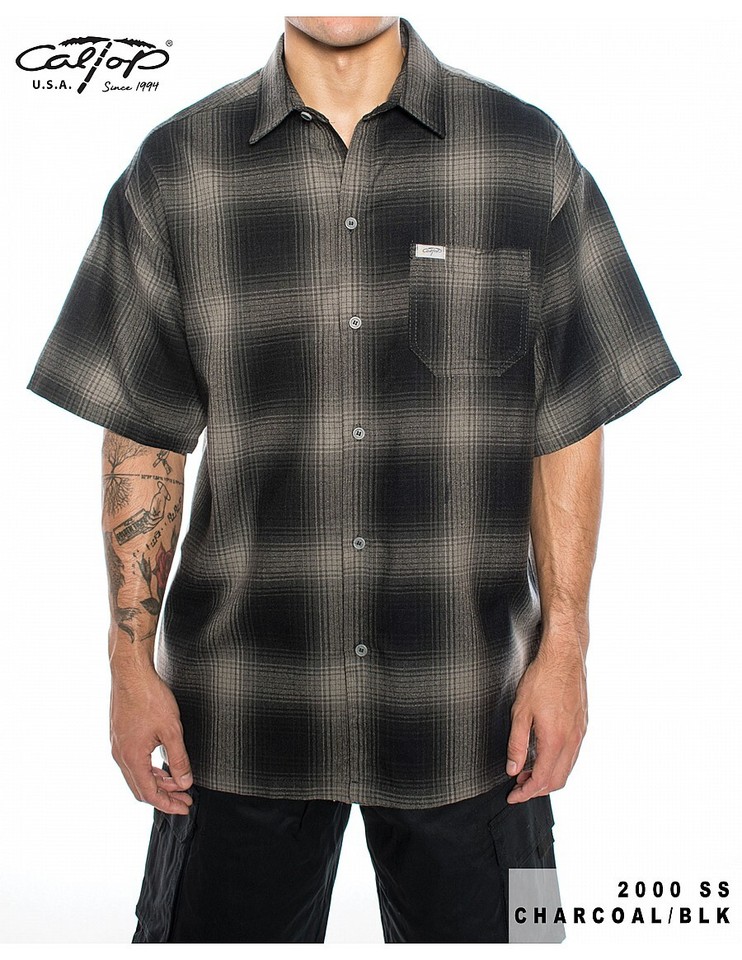 CALTOP OLD SCHOOL FLANNEL VETERANO SHORTSLEEVE SHIRT PLAID SM-5X ...