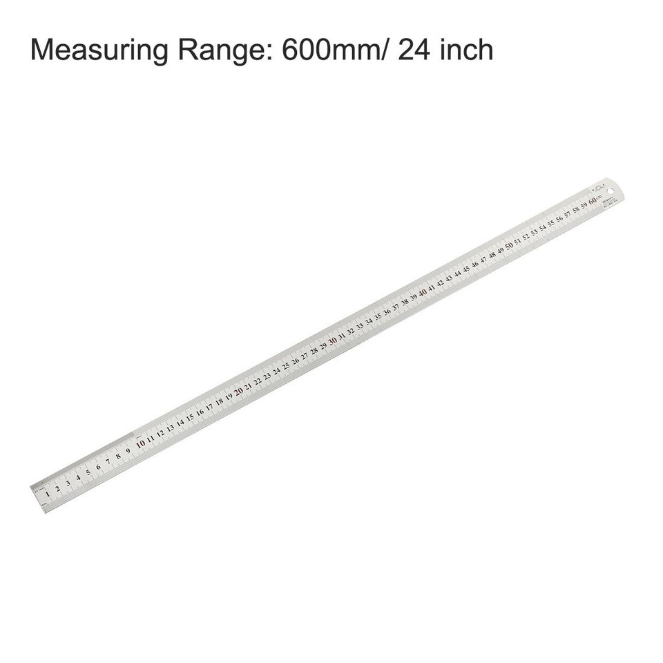 Straight Ruler 60cm 24 Inch Metric Stainless Steel Measuring Ruler 0 ...
