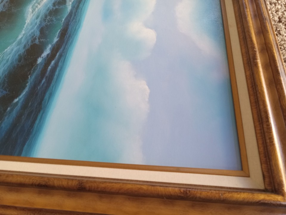 Oil Painting Signed By June Nelson Seascape/Ocean (48x24) Framed | eBay