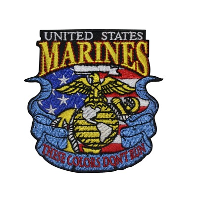 US Marines These Colors Don't Run Embroidered Iron On Patch - USMC ...