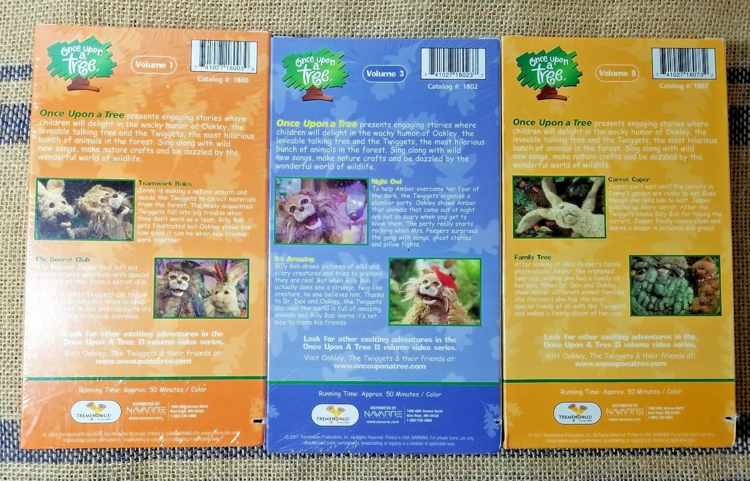 Once Upon A Tree VHS Lot - Teamwork Rules, Carrot Caper, Night Owl ...