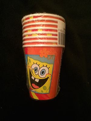 SpongeBob Buddies 9oz Paper CUPS~ 8ct.~ Birthday Party Supplies | eBay