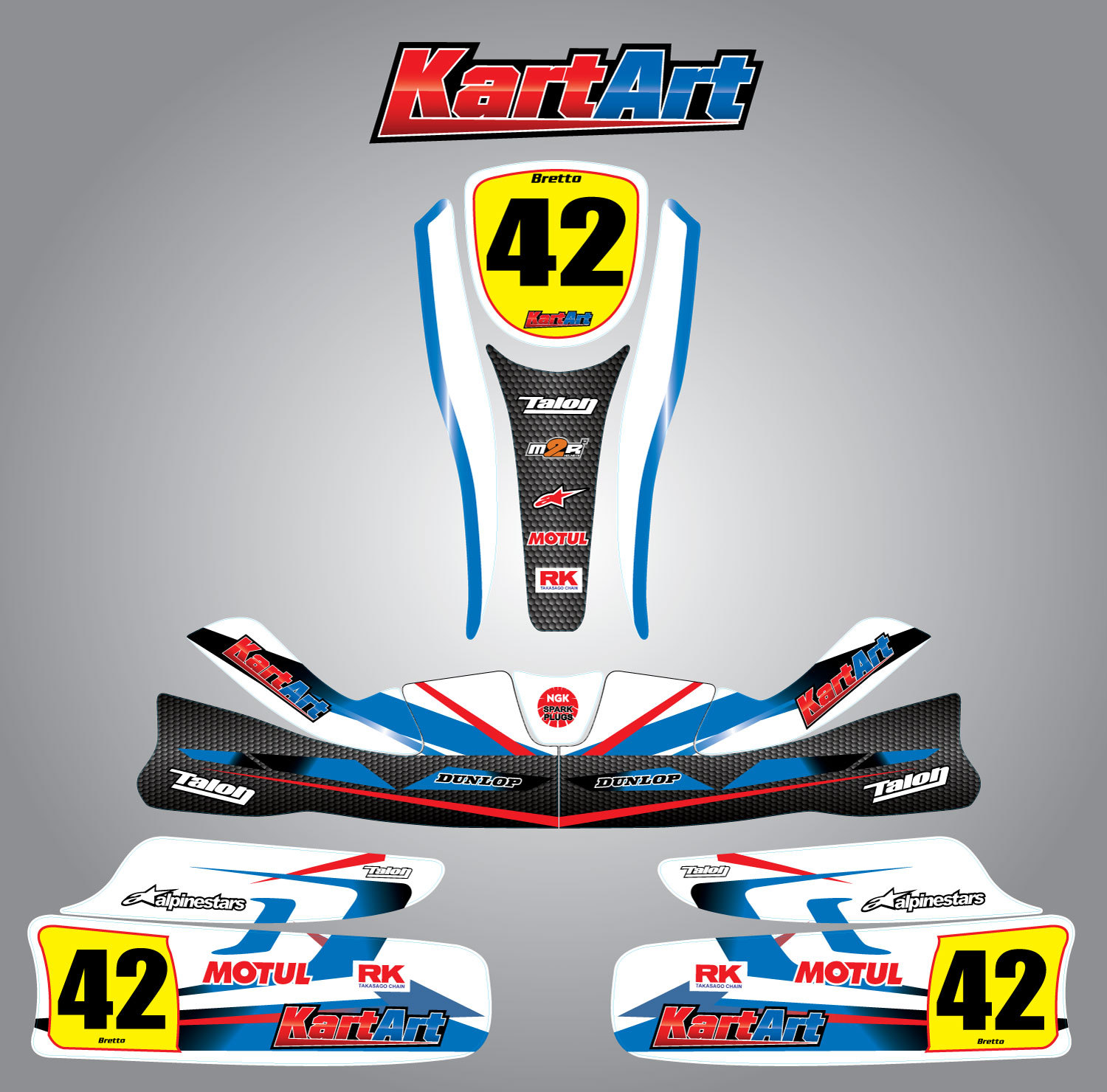 Unico Kart full custom KART ART sticker kit STORM STYLE / graphics ...