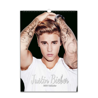 Justin Bieber Full photo calendar 2026/27 personalised Choose Start ...