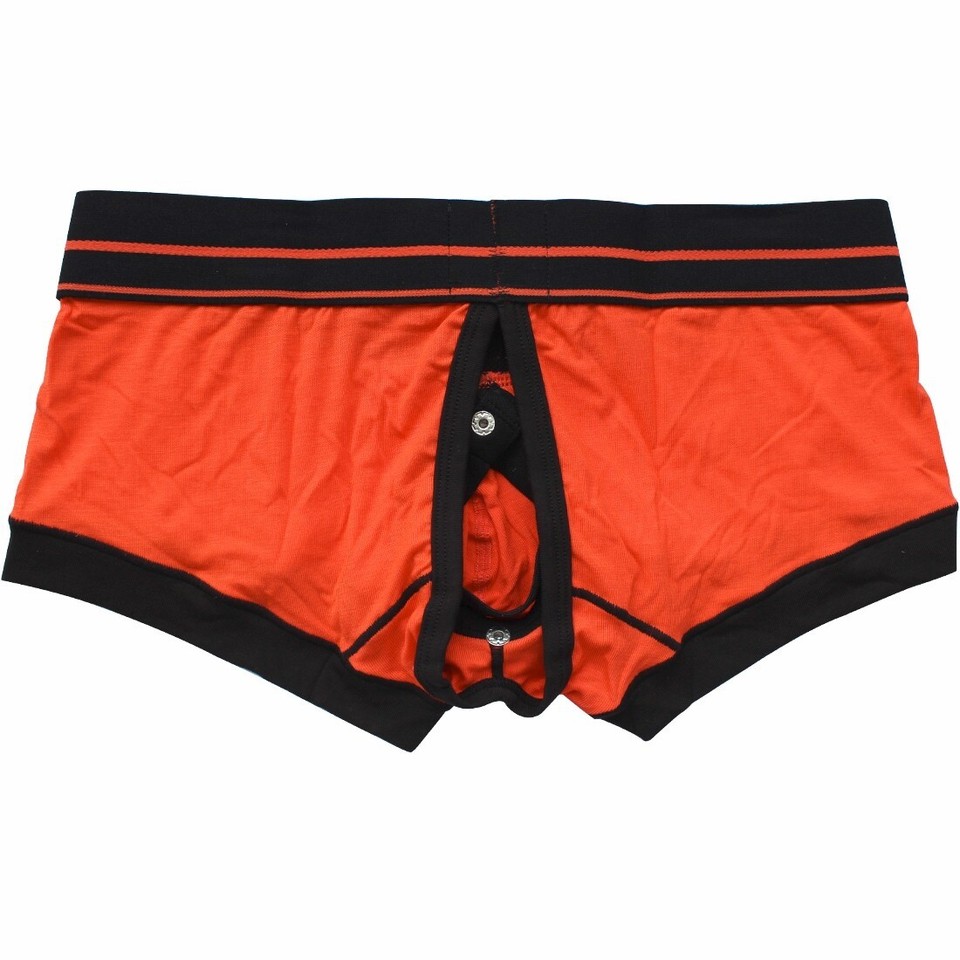 Men Open Front Hole Boxer Briefs Underwear Bulge Pouch Low Rise Cool ...