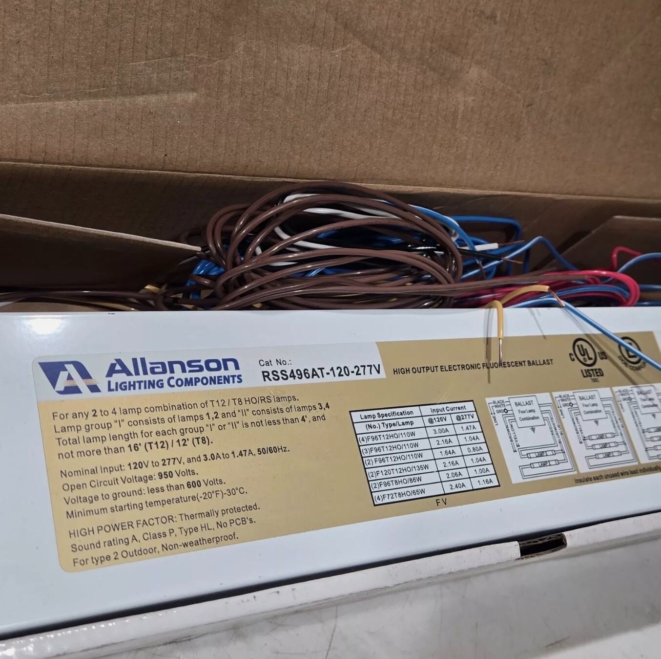 Allanson Electronic Sign Ballast RSS496AT-120-277V, 120-277V, 50/60 Hz ...