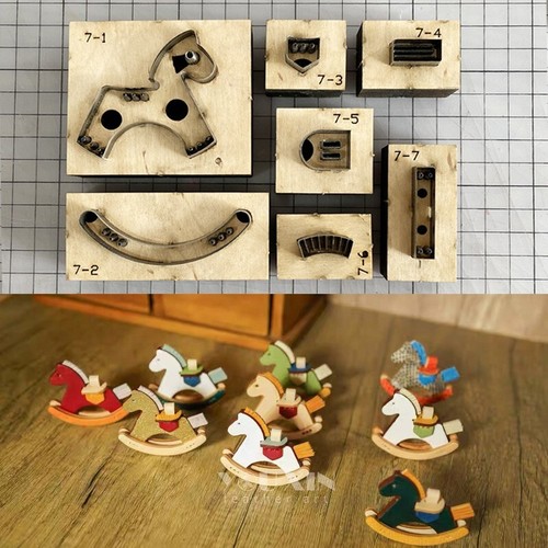 Rocking Horse Leather Craft Cutting Dies Japan Steel Blade Wooden Punch ...