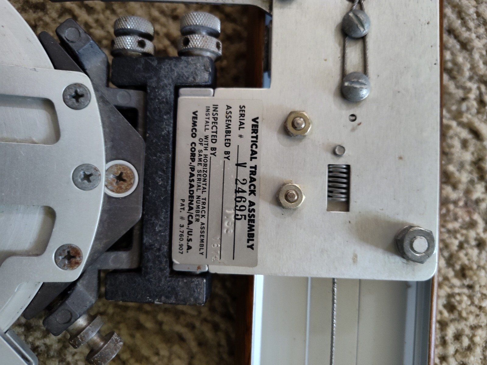 VemcoV-Track Drafting Machine Board 37" 1/2 X 60" Good Condition See ...