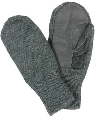 Swiss Army Wool Lined Leather Mittens Gloves Cold Weather Military ...