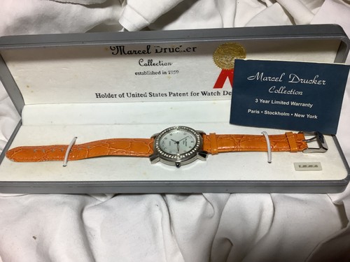 MARCEL DRUCKER COLLECTION MEN/WOMENS WATCH WITH LEATHER BAND BOX AND ...