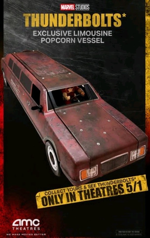 Marvel Thunderbolts Limousine Popcorn Bucket Regal AMC Exclusive 2025 ...