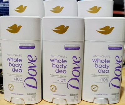 6 Dove Whole Body Deo/Solid Stick/Coconut Vanilla/2.0 oz Aluminum Free ...