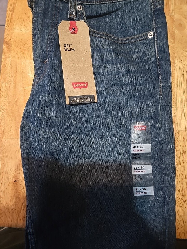 Levi's Men's 511 Slim Stretch Flex Jeans Med Blue 045114908- Sz 31x 30 ...