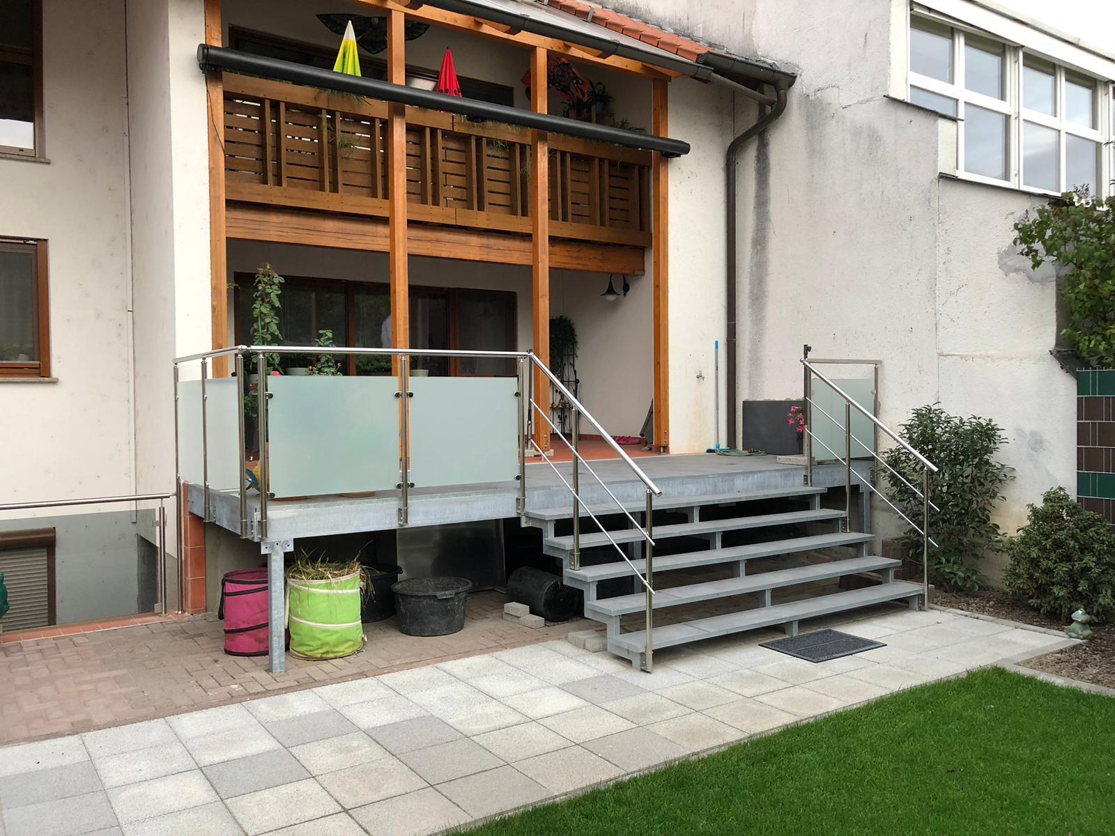 Edelstahlgeländer Balkongeländer,VSG-Milchglas ,Balkongeländer, | eBay.de