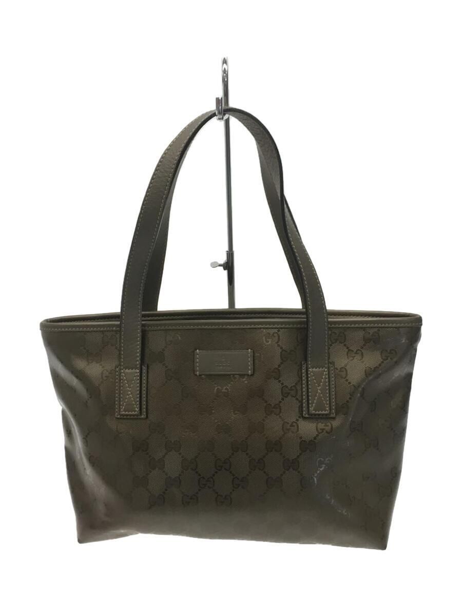 GUCCI tote bag PVC khaki full pattern metallic GG imp… - Gem
