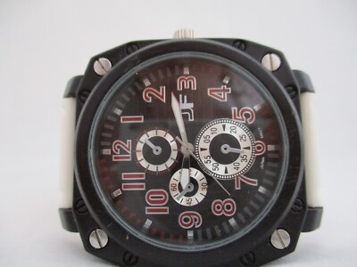 J. Ferrar Men's White Buckle Band Analog Watch | eBay