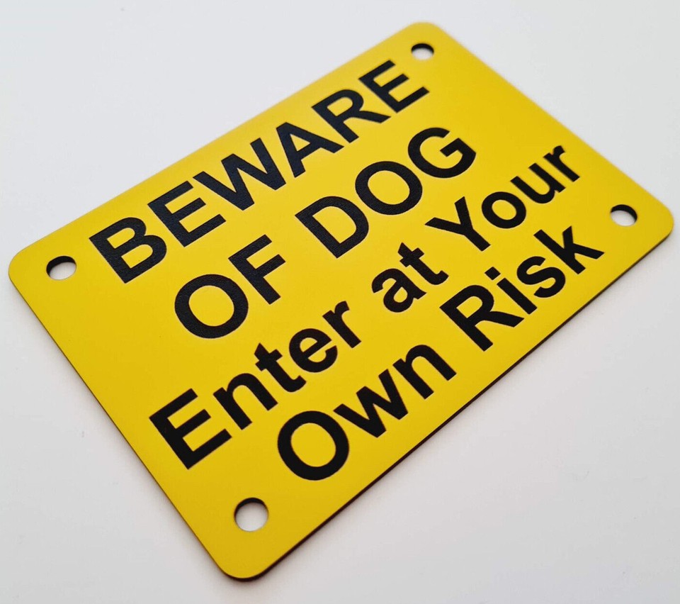 Beware of Dog Enter at Your Own Risk Sign Plaque Outdoor Rated Puppy | eBay