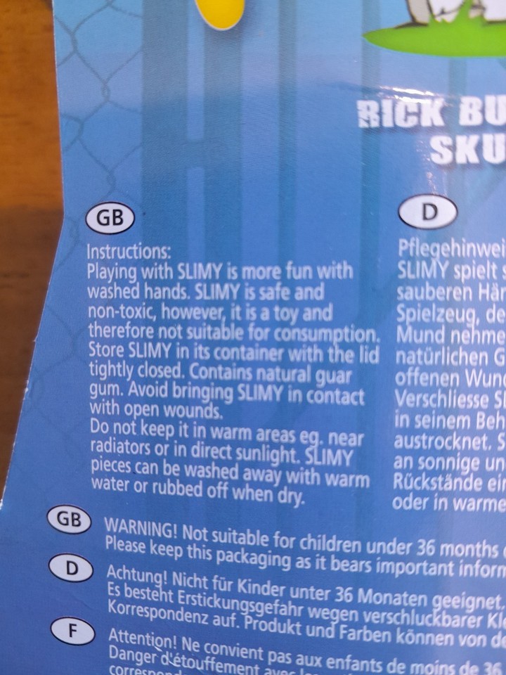 Slime Slimey Slimy Bag Man SKELETON KING 180g Gooey Goo Non Toxic ...