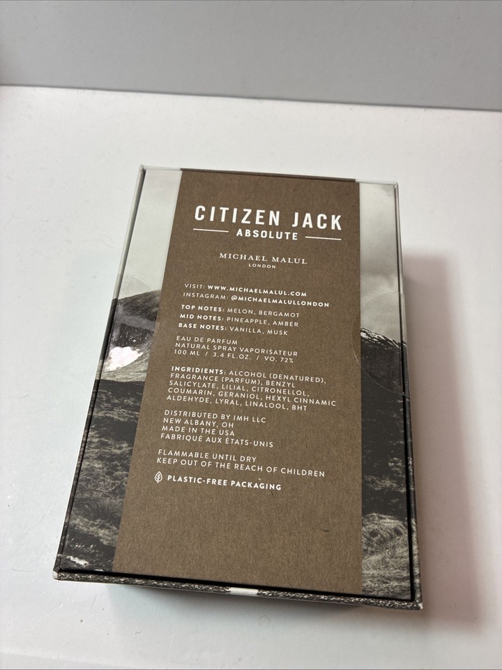 Citizen Jack Absolute by Michael Malul Eau De Parfum 3.4oz 100ml Men ...