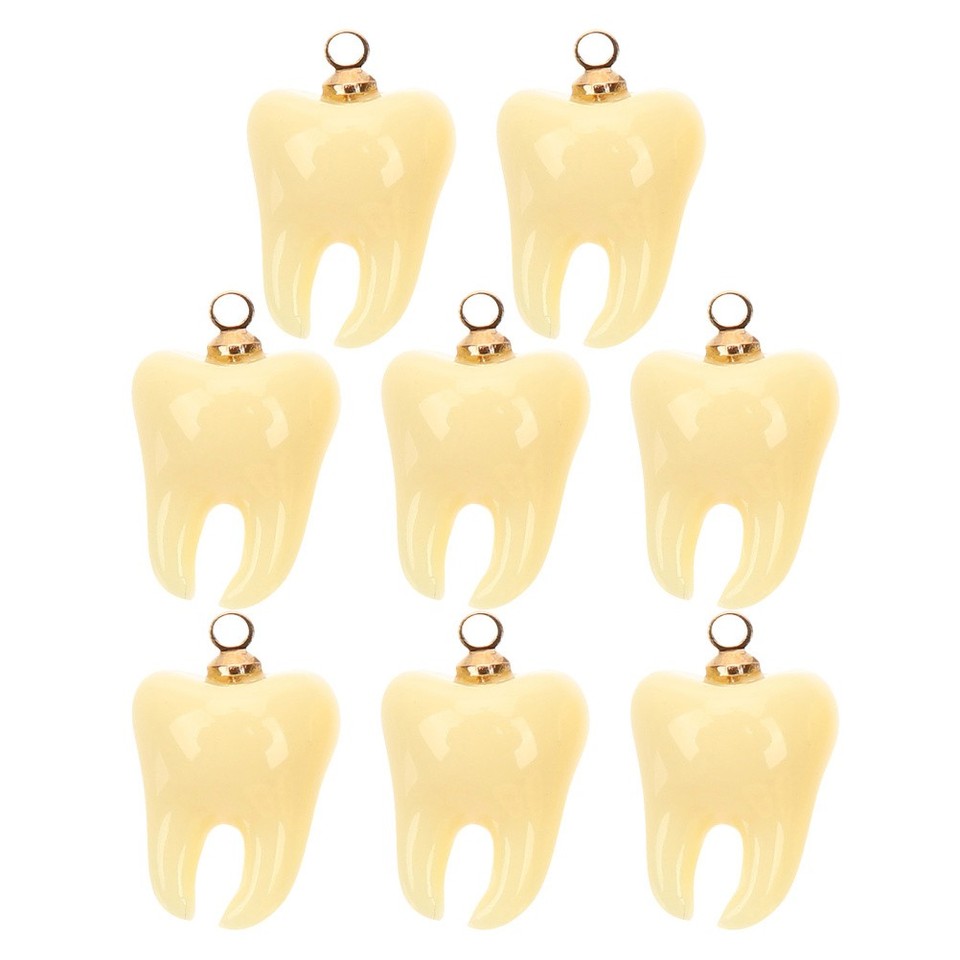 8pcs Tooth Pendants: Fake Tooth Dangle Charms - Earring Pendants for ...