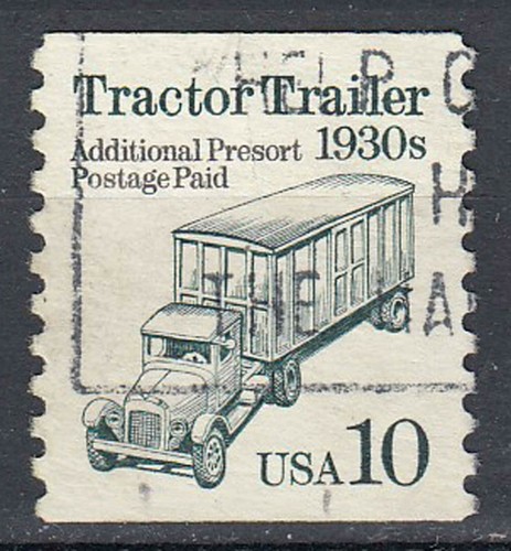 USA Briefmarke gestempelt 10c Tractor Trailer 1930s Additional Presort ...