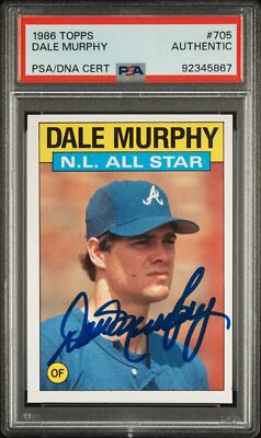 1986 Topps #705 Dale Murphy Autograph PSA Authentic | eBay