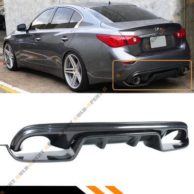 FITS 2014-17 INFINITI Q50 VRD 2PCS STYLE CARBON FIBER REAR BUMPER ...