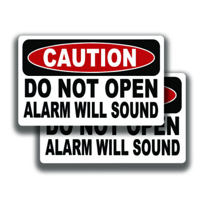 CAUTION DO NOT OPEN DECAL Alarm Will Sound Stickers Sign Bogo For Truck ...