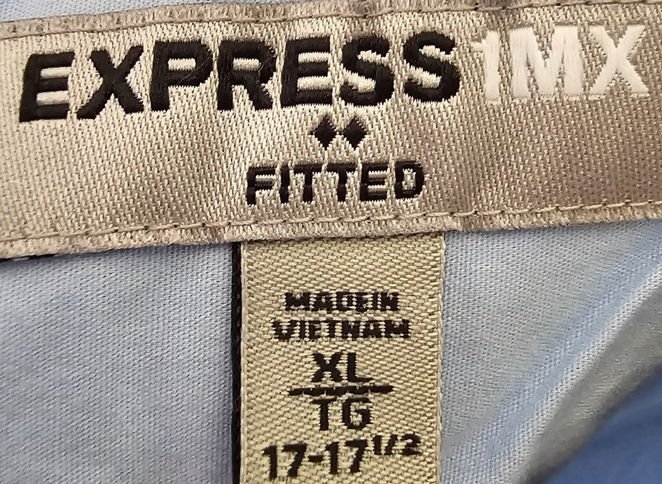 Express IMX Mens Shirt Size XL X Large 17/17.5 Blue | eBay