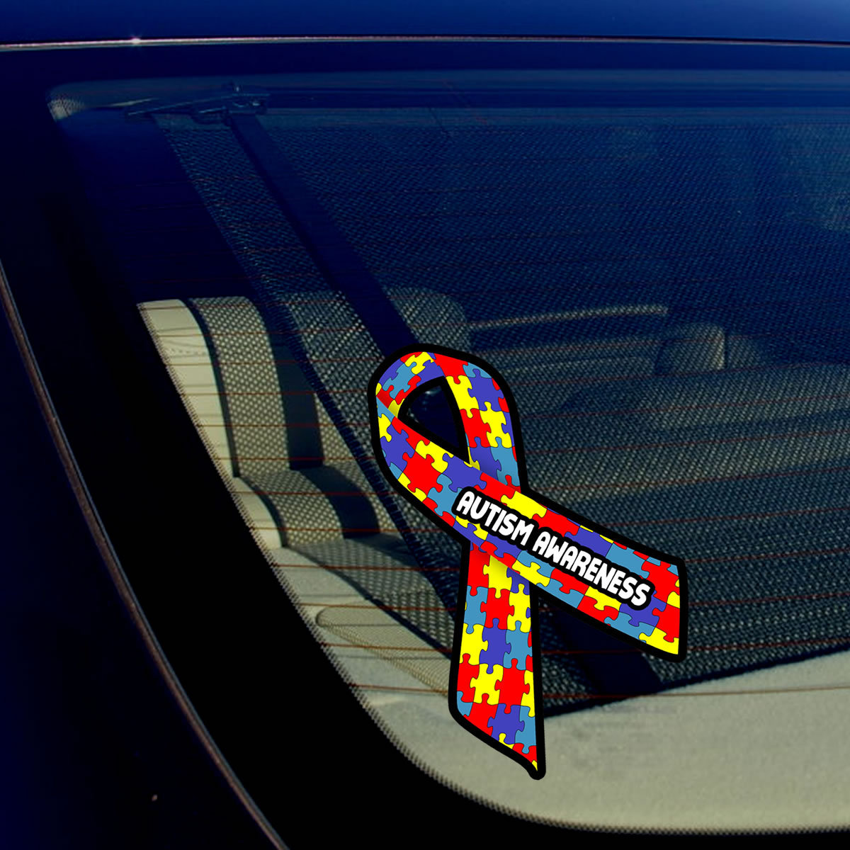 x2 Autism Awareness Puzzle Ribbon Auto Window Bumper Sticker Decal 3 ...