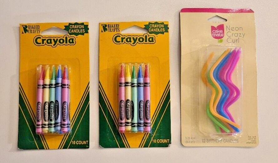 Crayons Neon Crazy Curl BIRTHDAY CAKE CELEBRATION CANDLES Lot Crayola ...