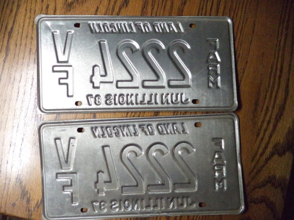 1987 ILLINOIS Farm License Plate # 2224 VF Farm truck Plates ~ Matching ...