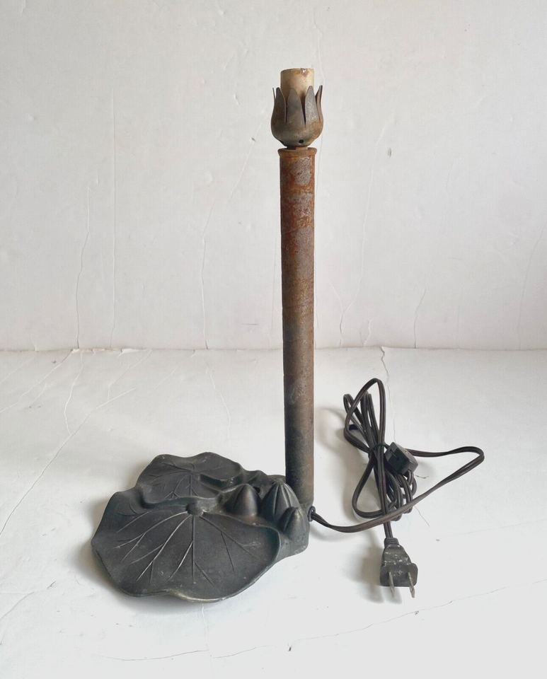 Vintage Cast Metal Lily Pad Table Lamp Base Lilies Pads Victorian ...