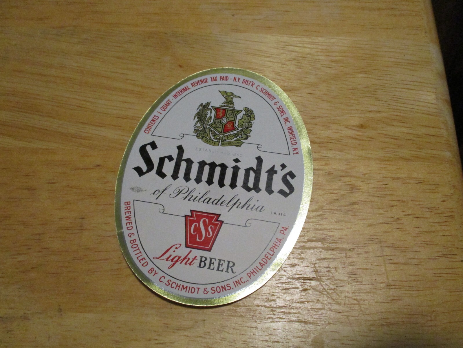 20 Schmidt's 1 Quart Light Beer Bottle Labels Philadelphia PA | eBay