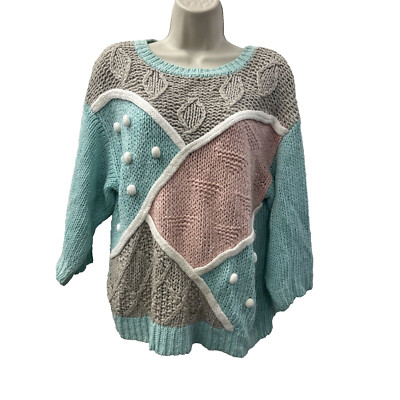 Vintage Chelsea Place Sweater Poms Pastel Y2K 90s Baby Girl Large ...