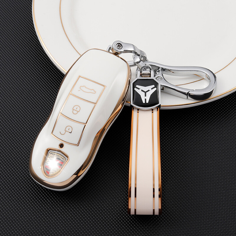 Car Key Fobs Covers Keychain for Porsche Cayenne Panamera Macan 911 ...