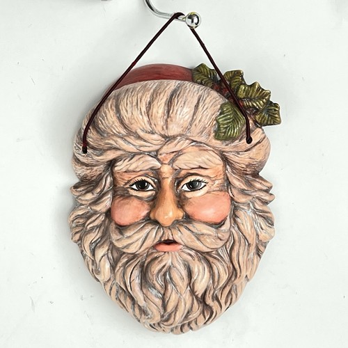 Santa Head Face Wall Hanging Ceramic Old World Father Christmas Signed ...