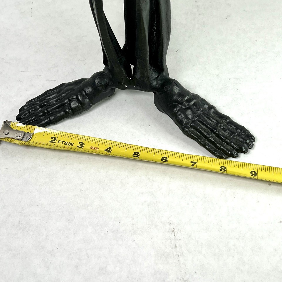 Pier 1 Skeleton Leg Cake Stand Cast Iron Silver Top Goth Wedding ...
