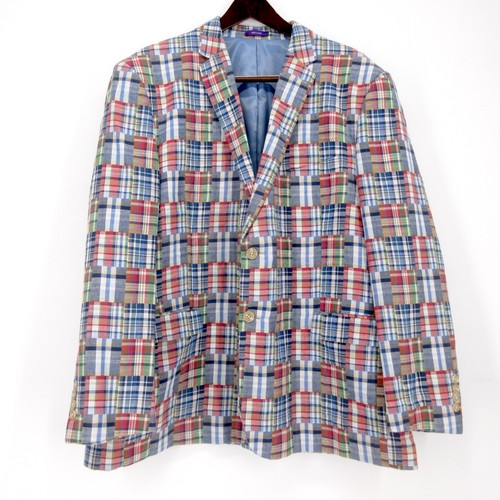 Alan Flusser India Madras Blazer Mens XXL 50R Patchwork Sports Coat Suit Jacket | eBay