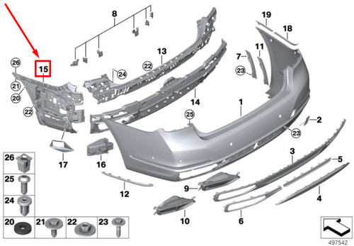 BMW 7 G11, G12 REAR LEFT BUMPER LATERAL MOUNT 51127478349 7478349 NO🇺🇸 ...