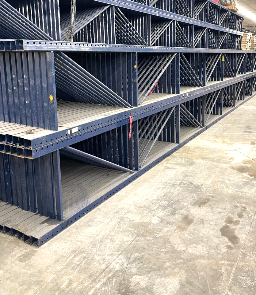 STEELKING PALLET RACKING UPRIGHT 30" DEEP, 41 FT TALL, TEARDROP, 3" X 3 ...